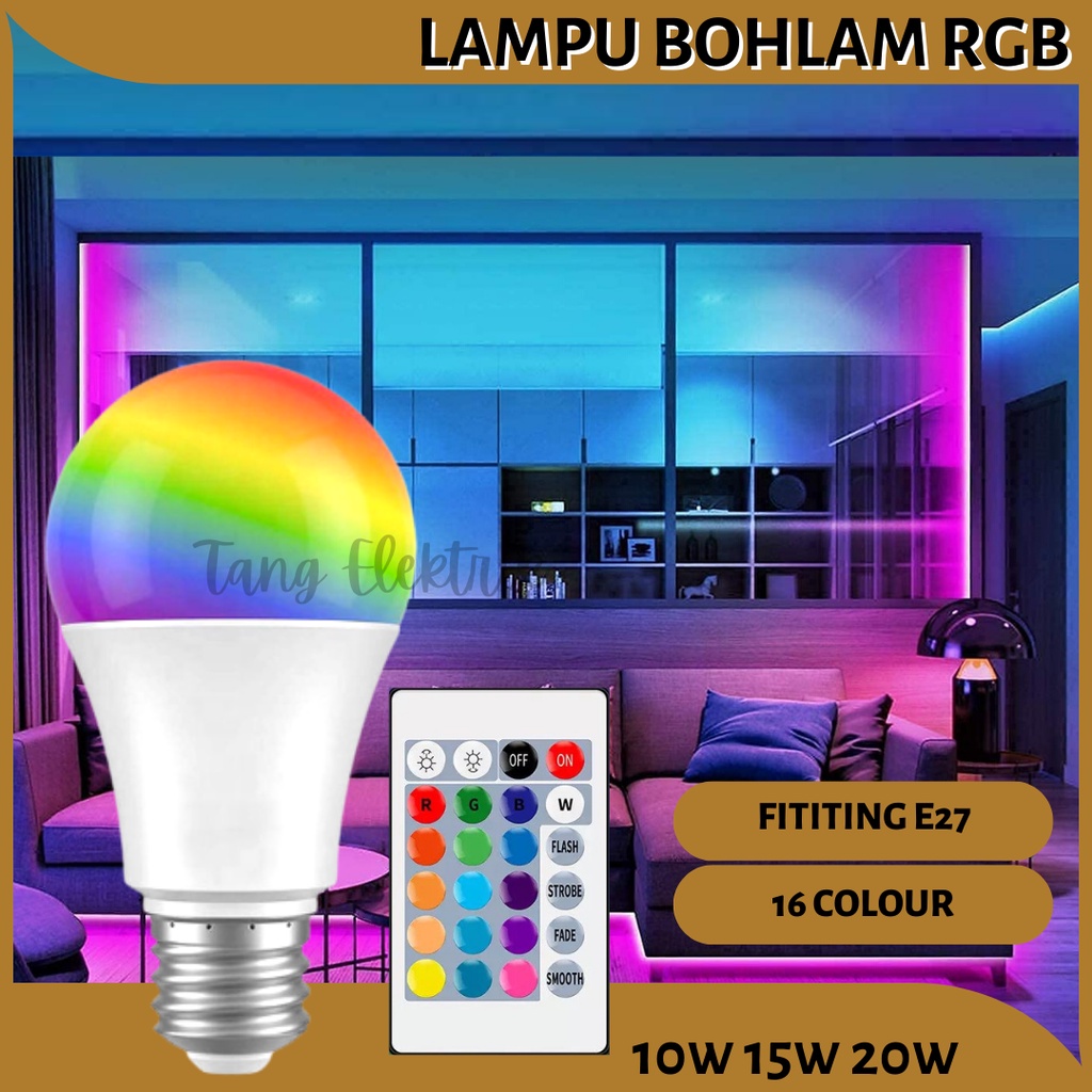 Jual Lampu Bohlam LED RGB Berubah Warna Remote Control Lampu Hias 16 ...