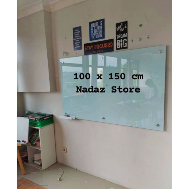 Jual Glassboard 100 x 160 cm / papan tulis kaca 100 x 160cm / glass board / glassboard ...