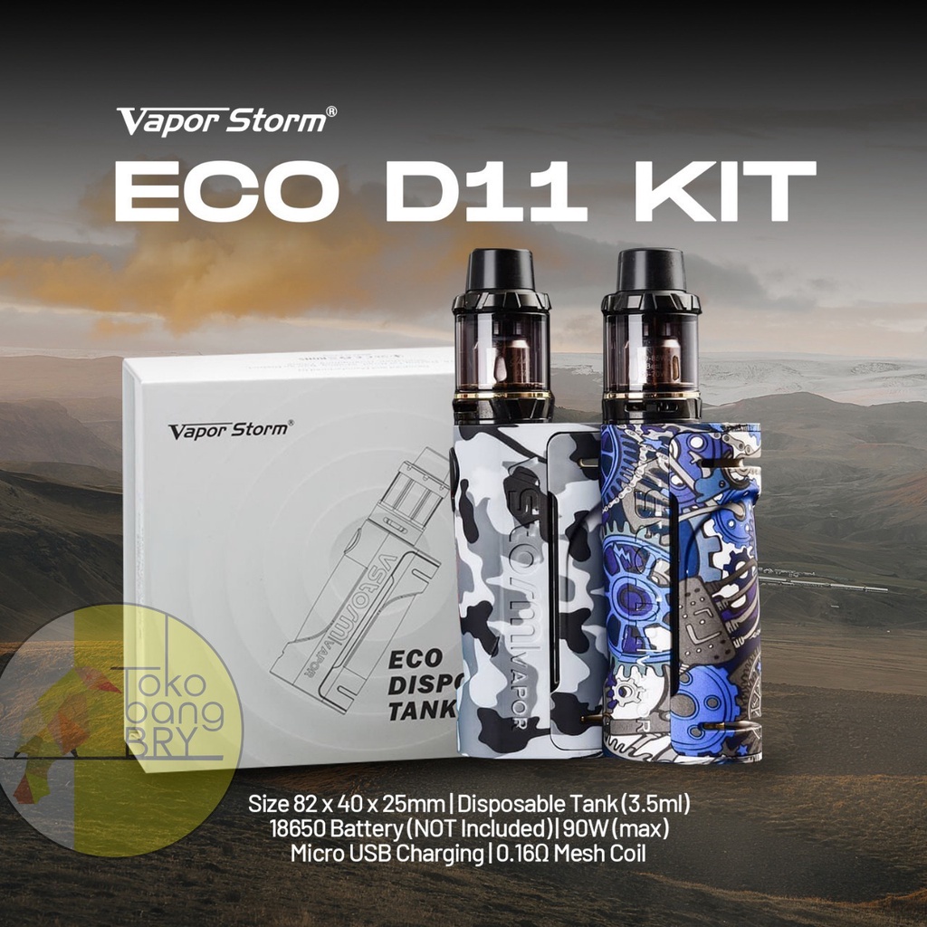 Jual Authentic Vapor Storm Mod ECO D11 Kit Subohm Tank 90W Original 100 ...