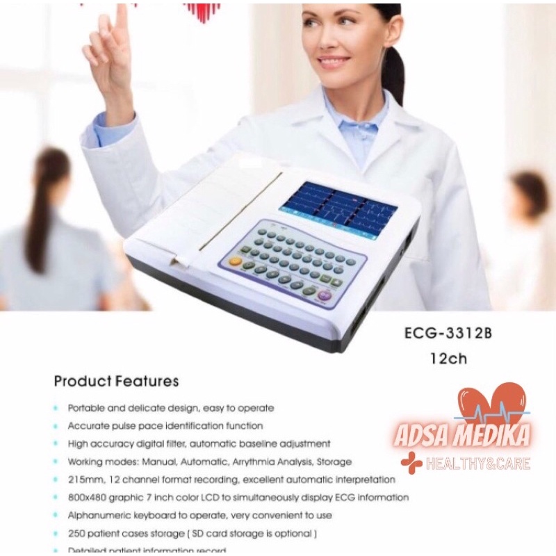 Jual ECG 12 CHANNEL VI TECH 331B / EKG 12 CHANNEL VI TECH 331B | Shopee ...