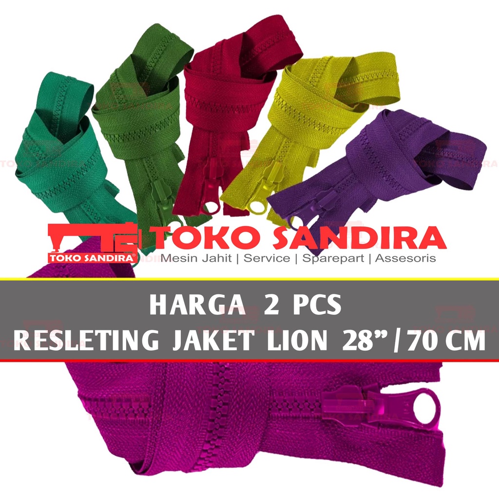 Jual 2 pcs resleting jaket lion/ZIPPER JAKET VISLON LION 28IN/70CM/sleting jaket lion/toko alat ...
