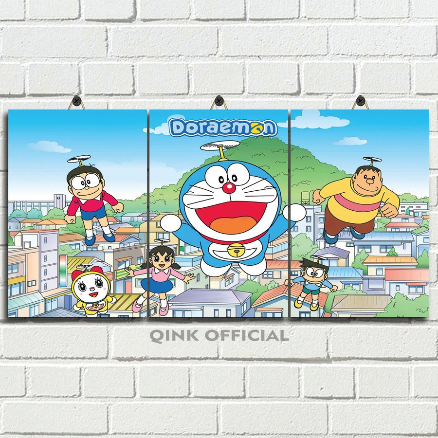 Jual POSTER KAYU ANIME DORAEMON AESTHETIC 60X30 MULTIPANEL MDCFE/YO51Y ...