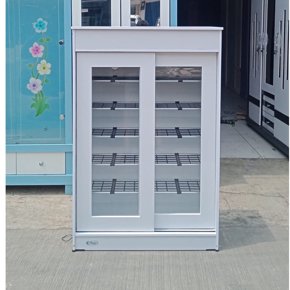 Jual (SUDAH RAKIT) Lemari Sepatu / Rak Sepatu Partikel Sliding | Shopee ...