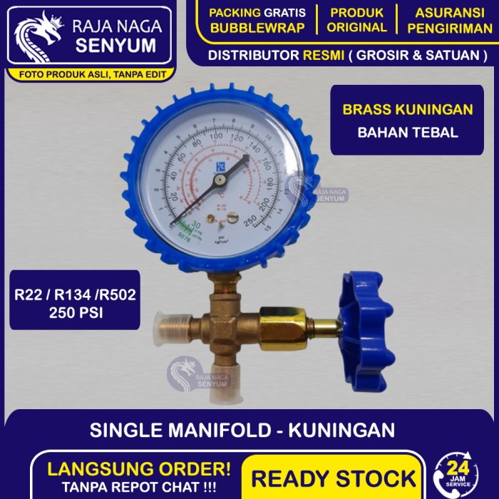 Jual Single Testing Manifold R22 R134 - 250 Psi Alat Ukur Freon ...