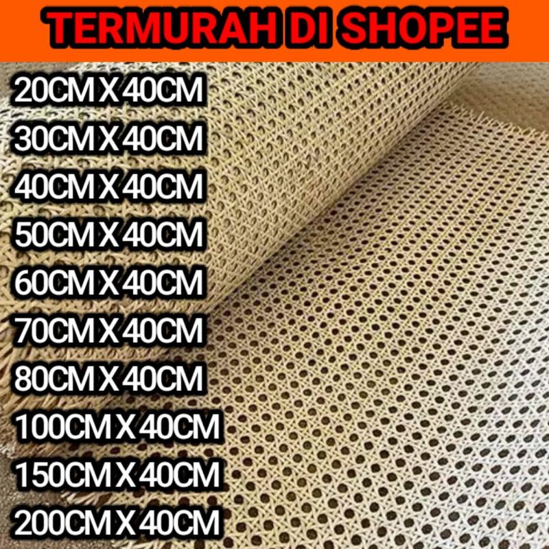 Jual Rotan - Lembaran Anyaman Rotan Alami / Webbing Rotan | Shopee ...