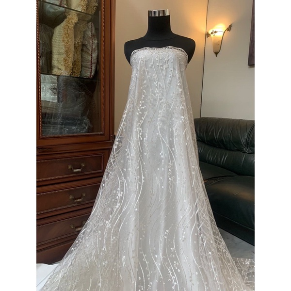 Jual Kain Brukat Tile Premium Bordir Bahan Kebaya Akad Pengantin New ...