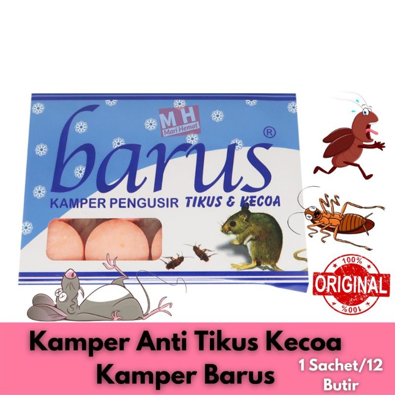 Jual Kamper Kapur Barus Anti Tikus Kecoak 1 Pack 12 PCS Kapur Barus ...