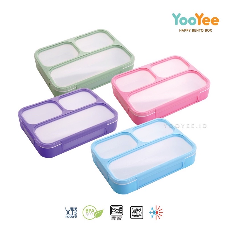 Jual IDS Kotak Makan Yooyee 579 - Lunch Box Sekat 3 Anti Tumpah ...