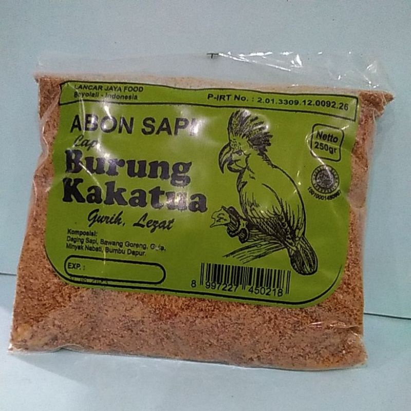 Jual ABON SAPI CAP BURUNG KAKATUA 225gr | Shopee Indonesia