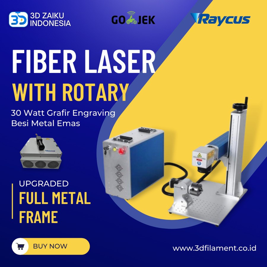 Jual Zaiku Fiber Marking Laser Rotary 30 Watt Grafir Engraving Besi ...