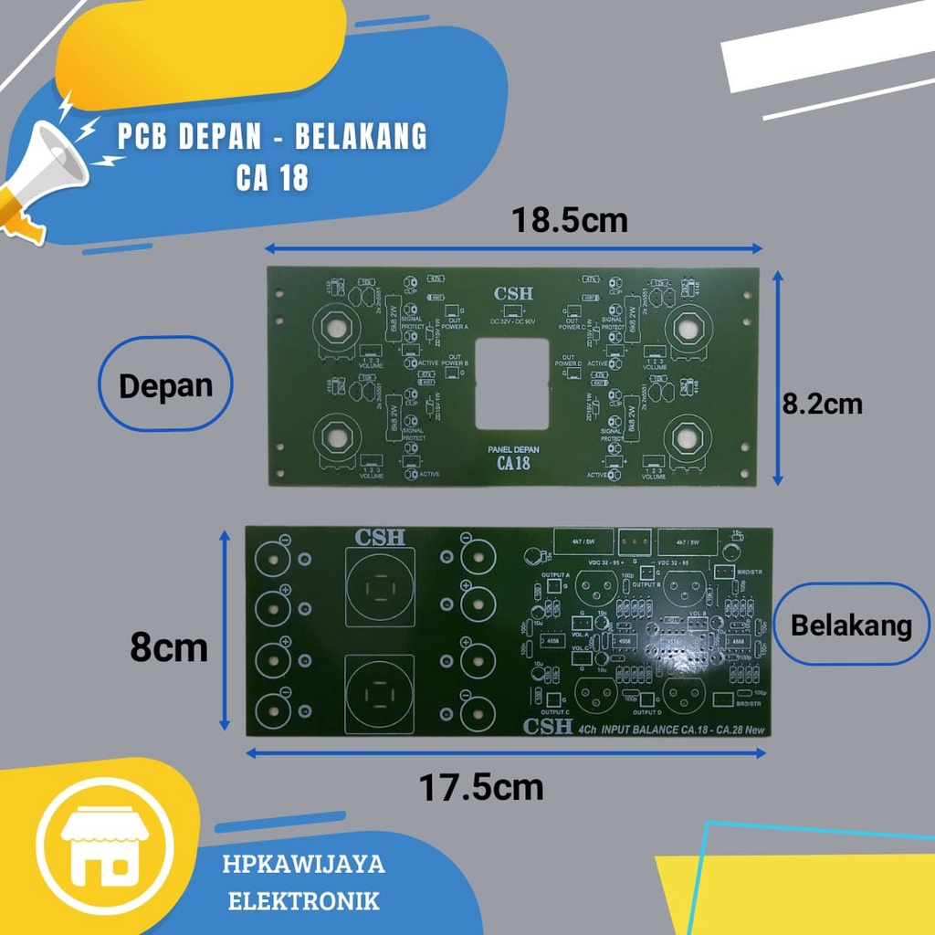 Jual PAKET PCB Panel depan dan belakang BOX CA 18 PANEL BOX CA 18 ...