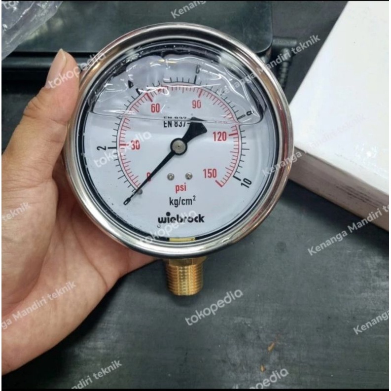 Jual 10 Bar Pressure gauge 4"inch Wiebrock | Shopee Indonesia