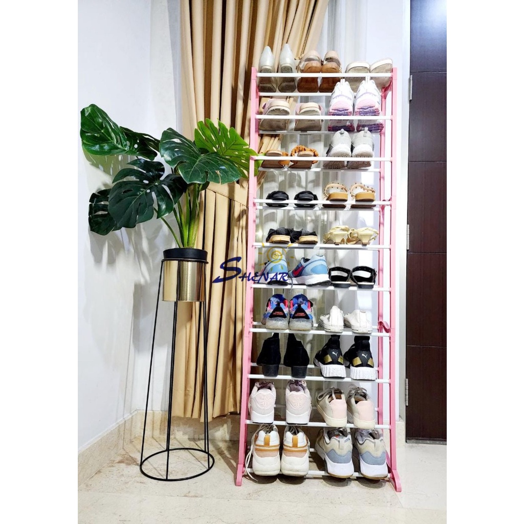 Jual AMAZING SHOE RACK 2 IN 1 RAK SEPATU 10 TINGKAT RAK HIJAB RAK ...