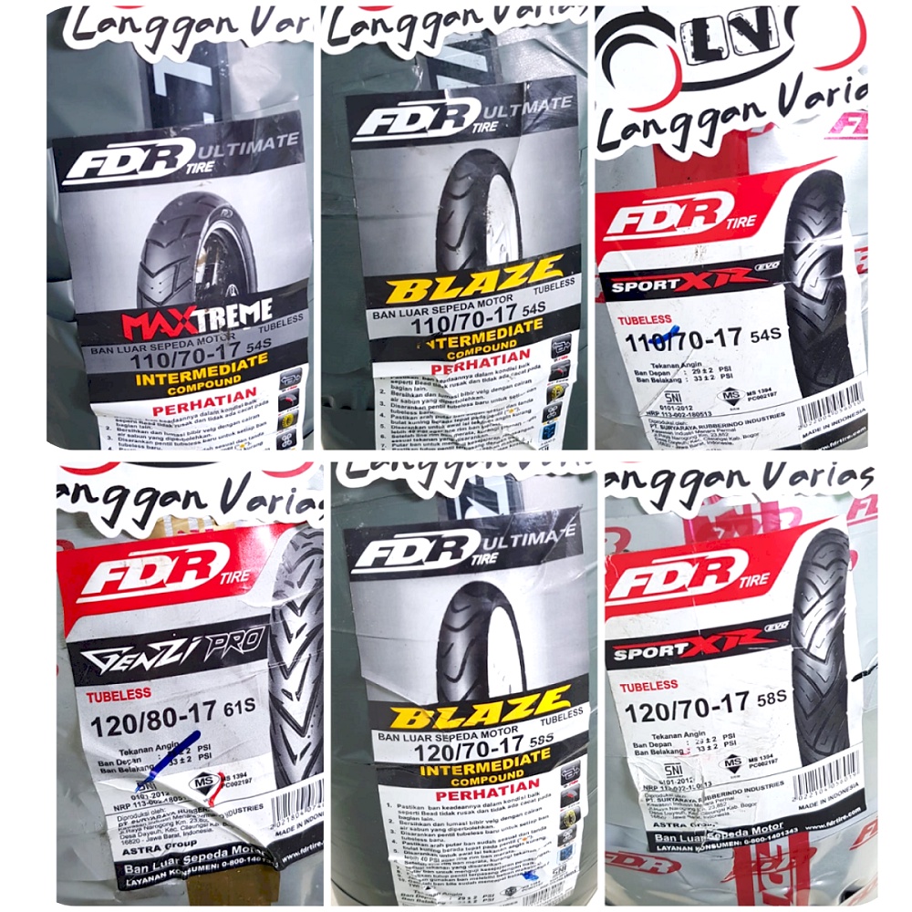 Jual Ban Luar FDR Tubeless Genzi Pro Sport XR EVO Maxtreme Blaze 110 / ...