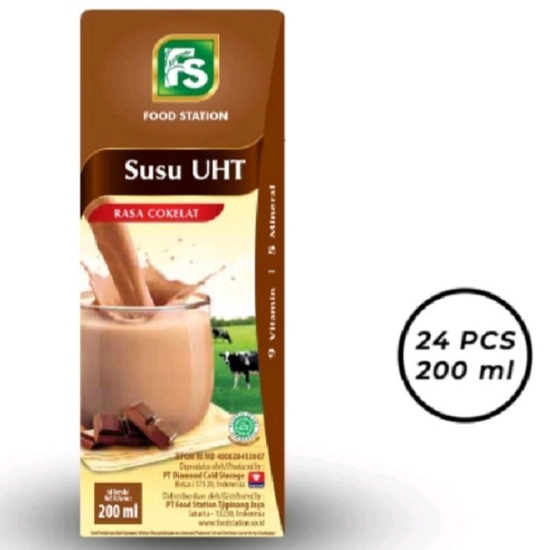 Jual PROMO TERMURAH EXP 2025 SUSU UHT FOOD STATION FULL CREAM COKELAT ...
