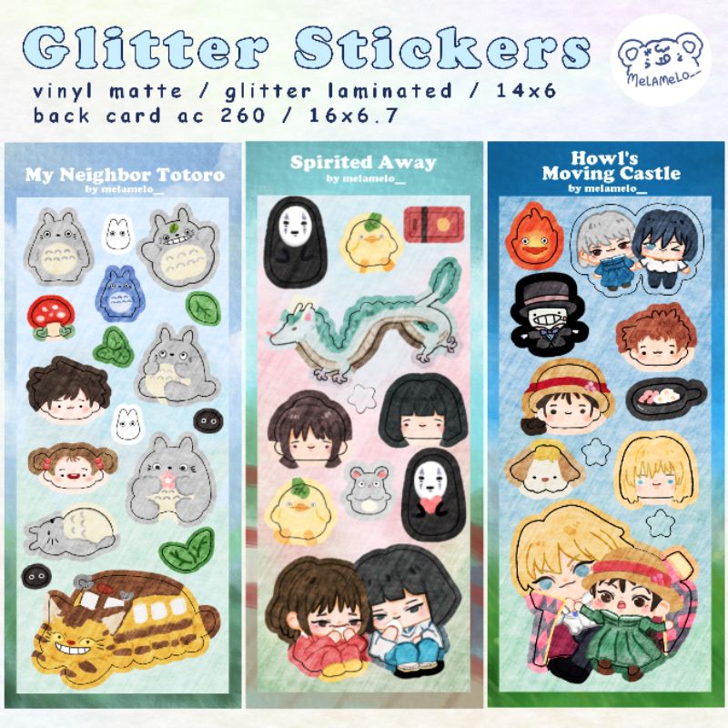 Jual Studio Ghibli Sticker Stiker Vinyl Glitter Fanart Howl Totoro ...