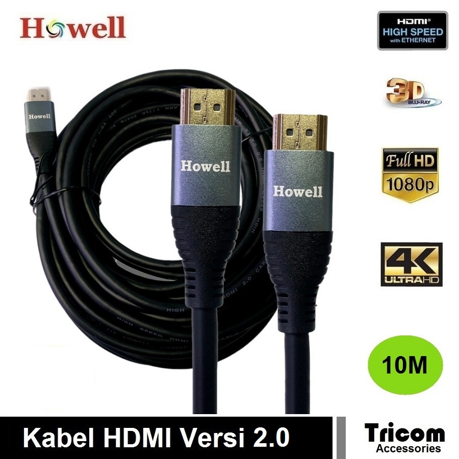 Jual Kabel hdmi Howell 4K Versi 2.0 10 meter | Shopee Indonesia