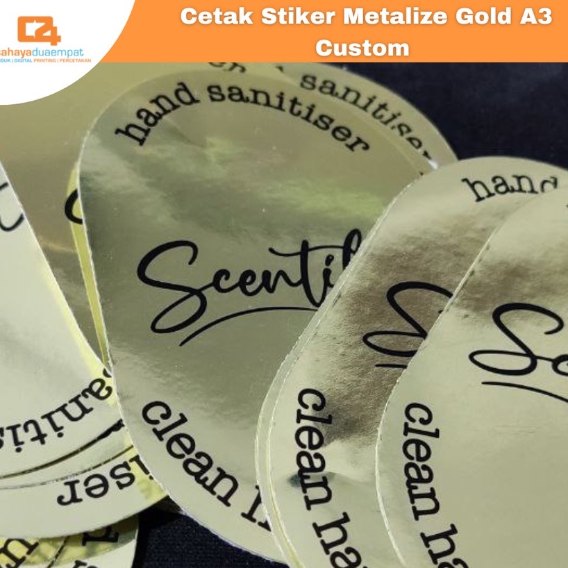 Jual Cetak Print Sticker Stiker Metalize Silver Gold A3 Costum Custom ...