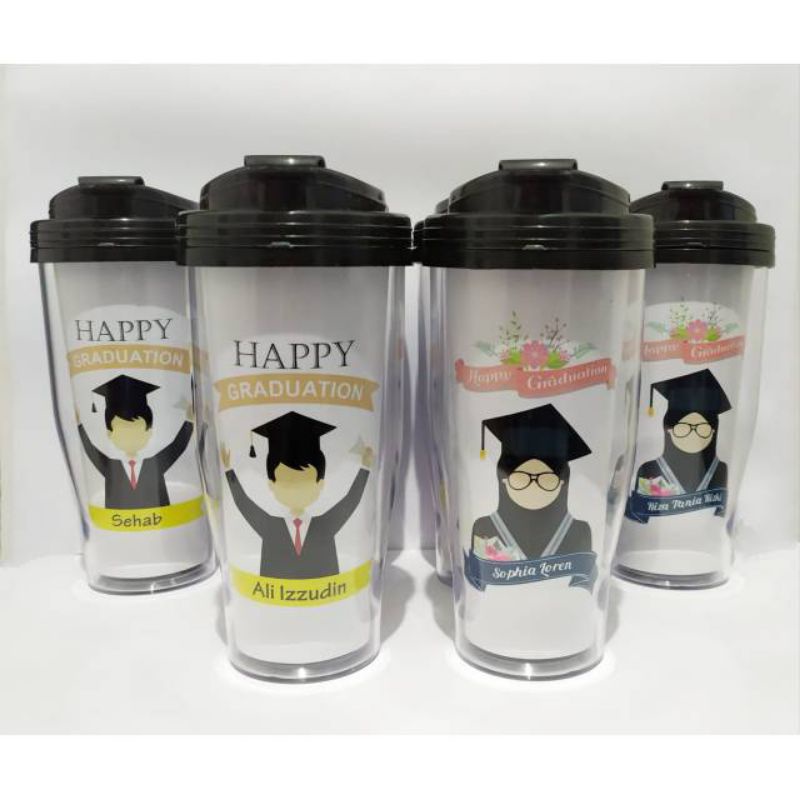 Jual Tumbler Botol Minum Wisuda/ Custom foto/ custome desain/ custom ...