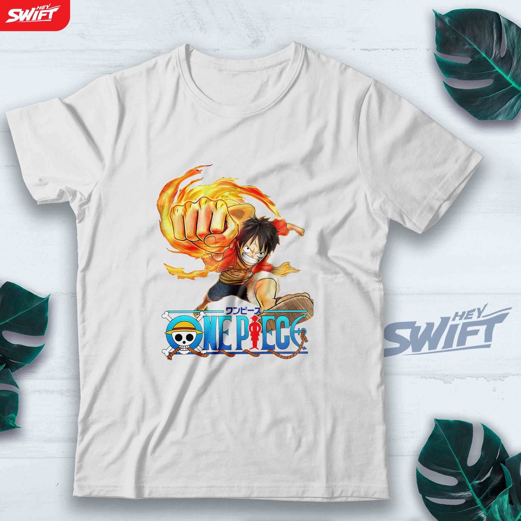 Jual KAOS one piece luffy fire punch anime TSHIRT BAJU DISTRO | Shopee ...