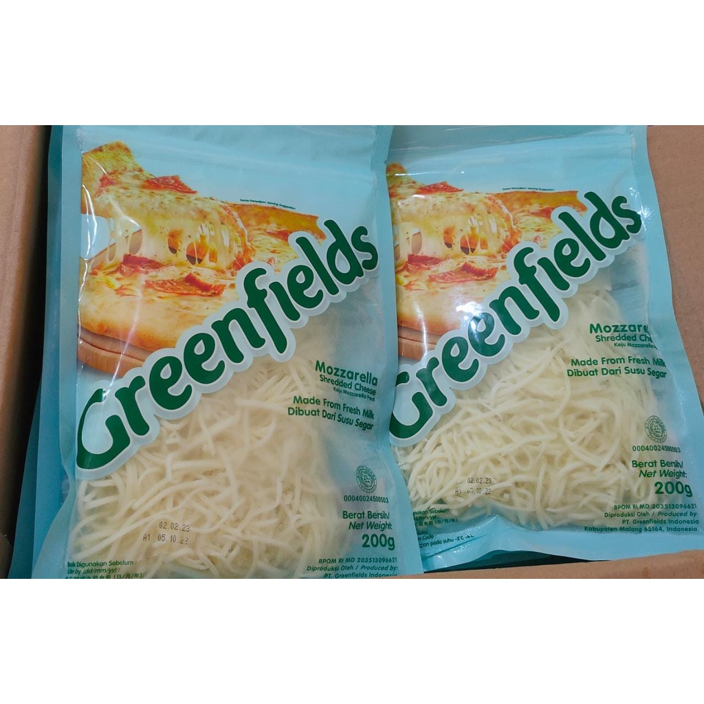 Jual Greenfields Keju Mozarella Cheese Shredded / Block 200 Gram ...