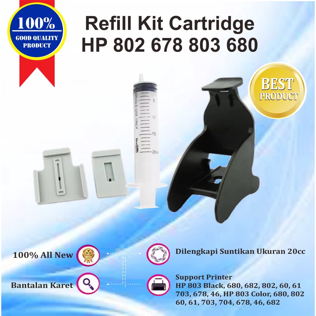 Jual Refill Tool Kit Penyedot Tinta Cartridge Hp GT51 GT52 802 803 703 ...