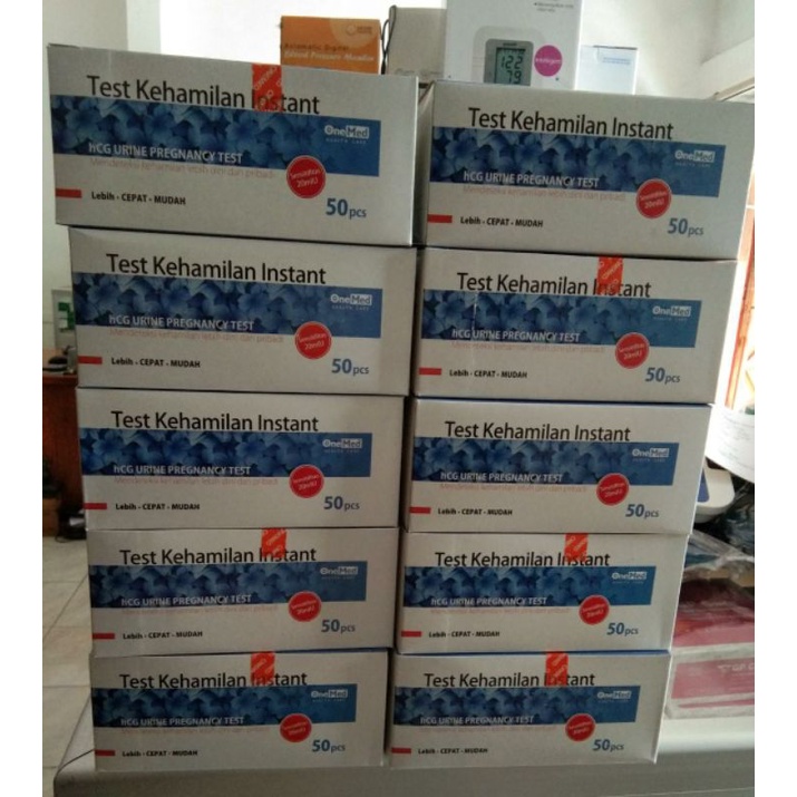 Jual PROMO TES KEHAMILAN ONEMED 1 BOX ISI 50 PCS / HCG PP TEST STRIP ...