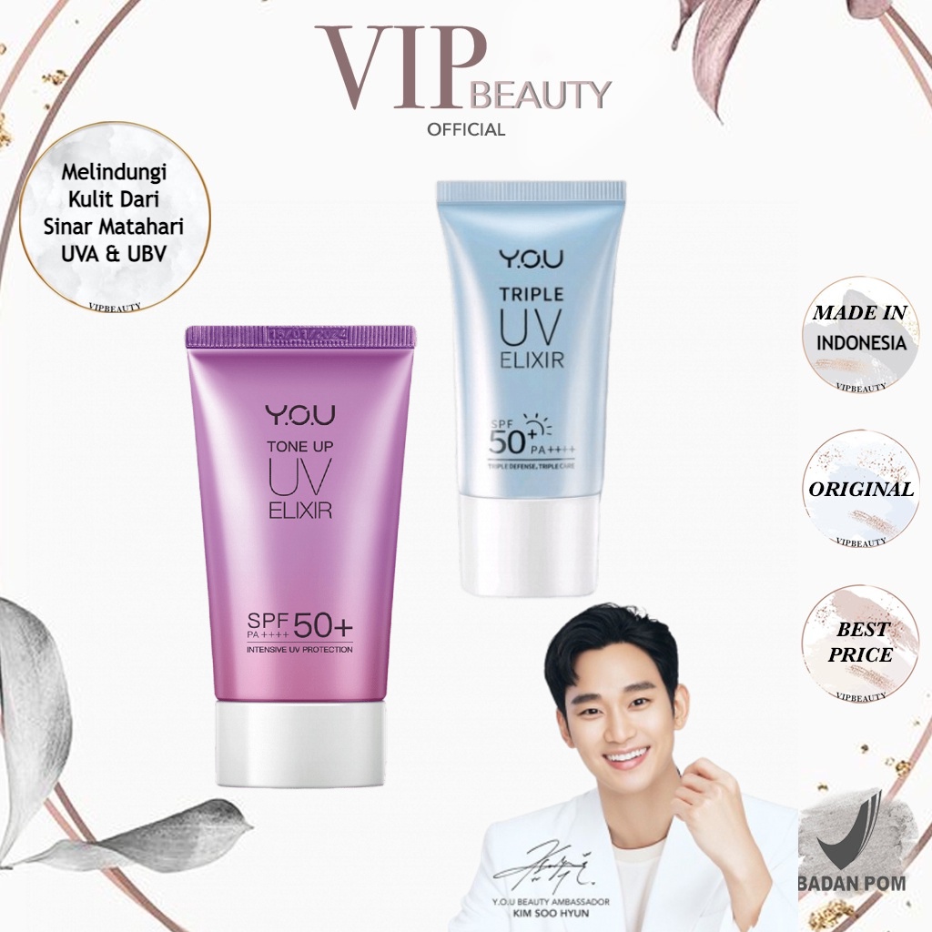 Jual YOU Suncreen Triple Uv Elixir SPF 50 PA ++++ | Tone Up UV Elixir Hyaluronic Acid SPF 50+ PA ...