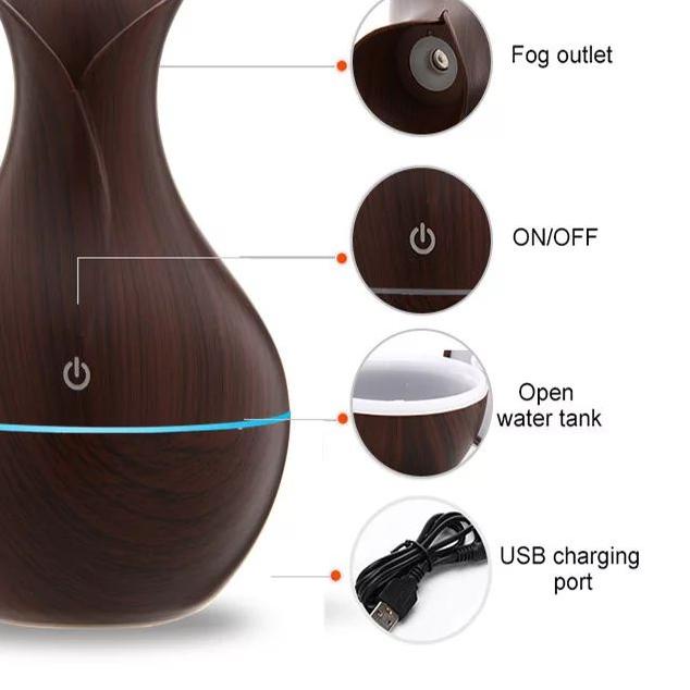 Jual Pengharum Ruangan Aromaterapi Air Humidifier Ultrasonic Aromatherapy Diffuser 130 ml ...