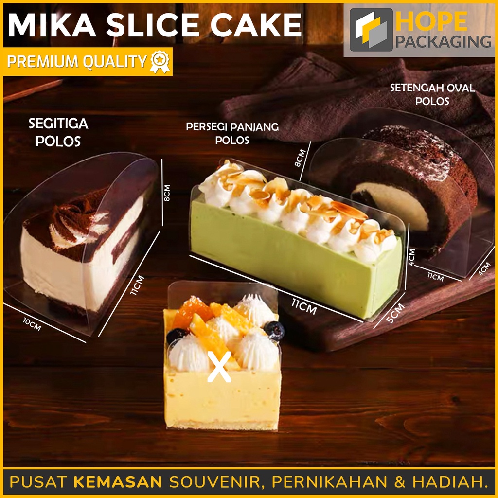 Jual [ isi 10 pcs ] Mika Slice Cake tiramisu / tart Oval / Segitiga ...