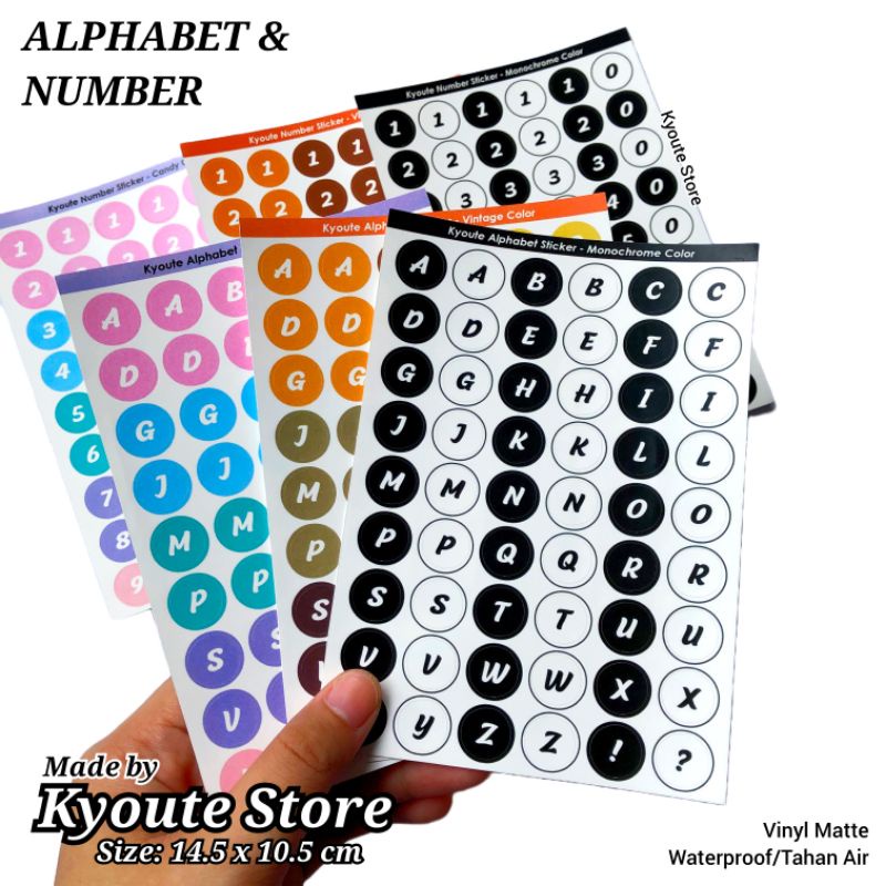 Jual Sticker Sheet Huruf Alfabet & Angka Alphabet Number Abjad Kyoute ...
