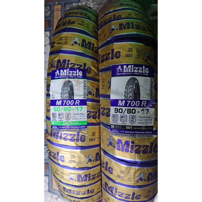 Jual Paket Ban Motor Tubeless Mizzle M700 80/80 -17 & 90/80 - 17 Free ...