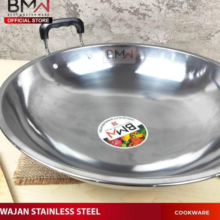 Jual Harga Bersahabat [BMW ORI] Wajan stainless tebal 30-36 cm ...