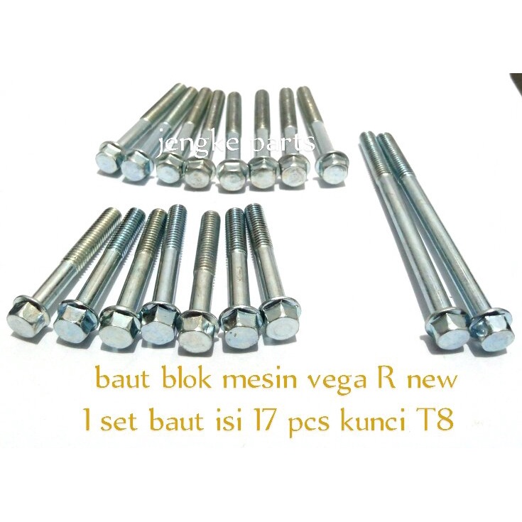 Jual BAUT MESIN / BLOK MESIN UNTUK MOTOR VEGA R NEW (isi 1 bungkus 17 ...