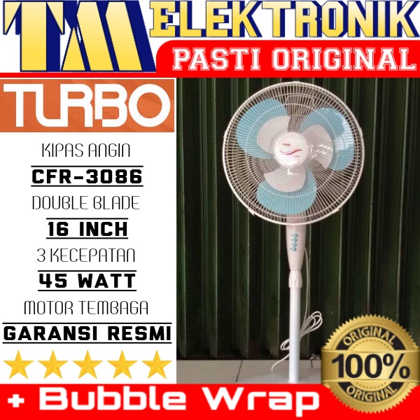 Jual KIPAS ANGIN TURBO CFR 3086 / Stand Fan 16 inci ( Kipas Berdiri ) Double Blade | Shopee ...