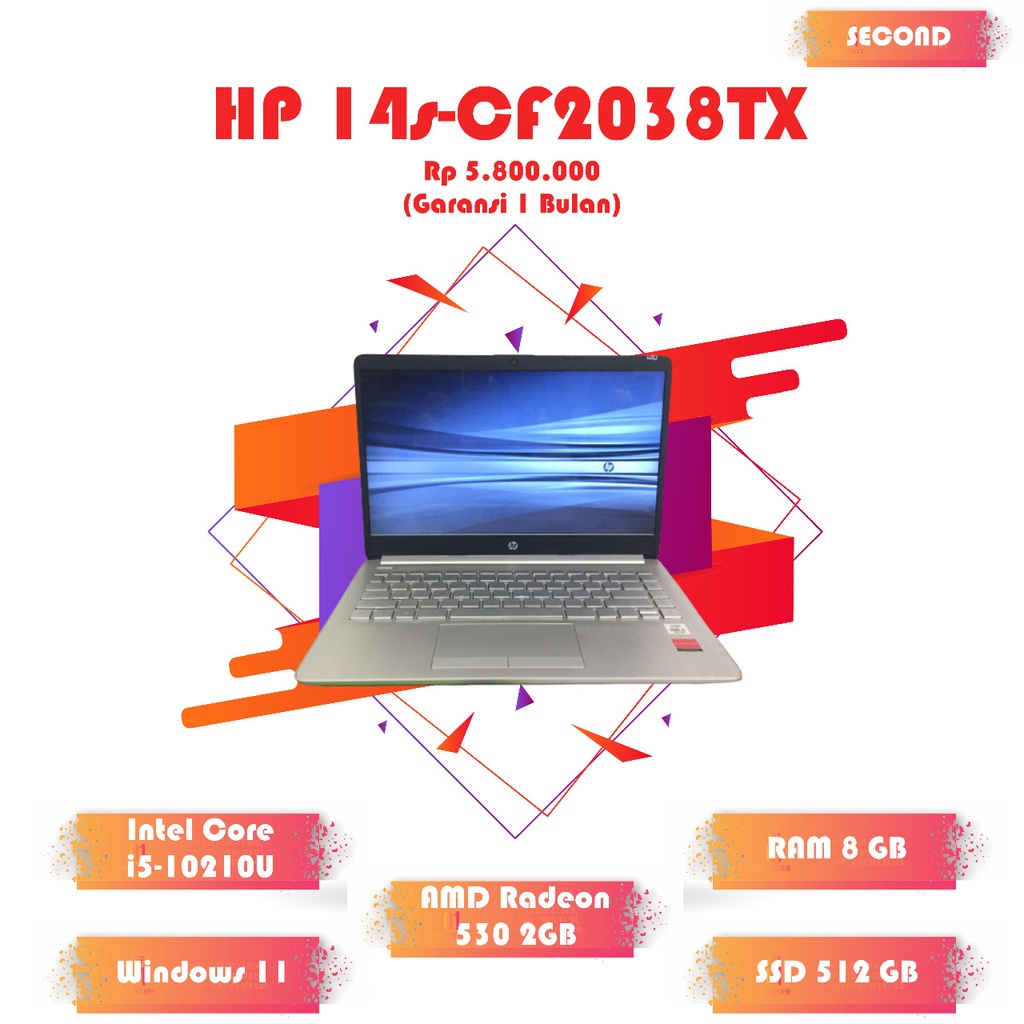 Jual HP 14s i5 gen 10 8/512GB 14" FHD IPS Radeon 530 Windows 11 ...