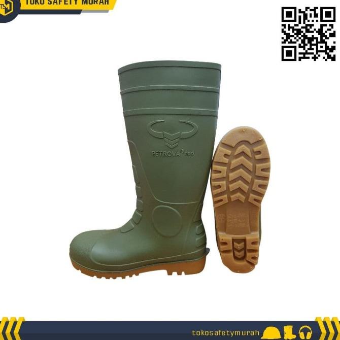 Jual Sepatu Boot Safety PVC Karet Petrova Pro Hijau Anti Air | Shopee ...