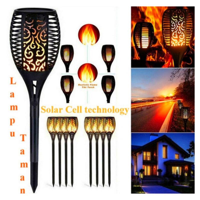 Jual Lampu Taman Obor Solar LED Tenaga Surya Solar Panel | Shopee Indonesia