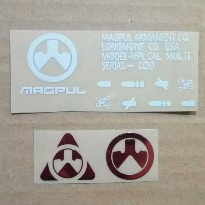 Jual Stiker Tempel Metal Decal Magpul M4 Ar15 Aeg Gbbr Wgg Putih Merah ...