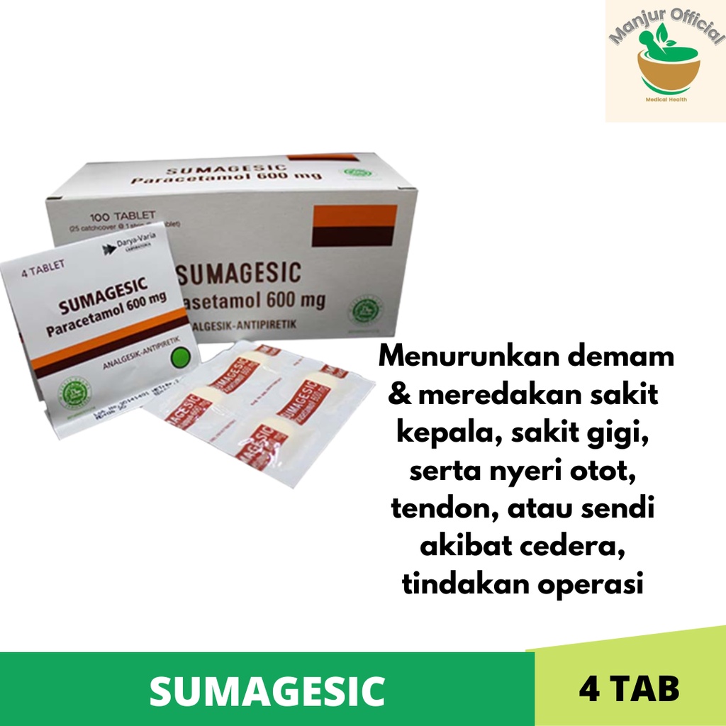 Jual Sumagesic Paracetamol 600 Mg Tablet Isi 4 Tablet Obat Demam ...