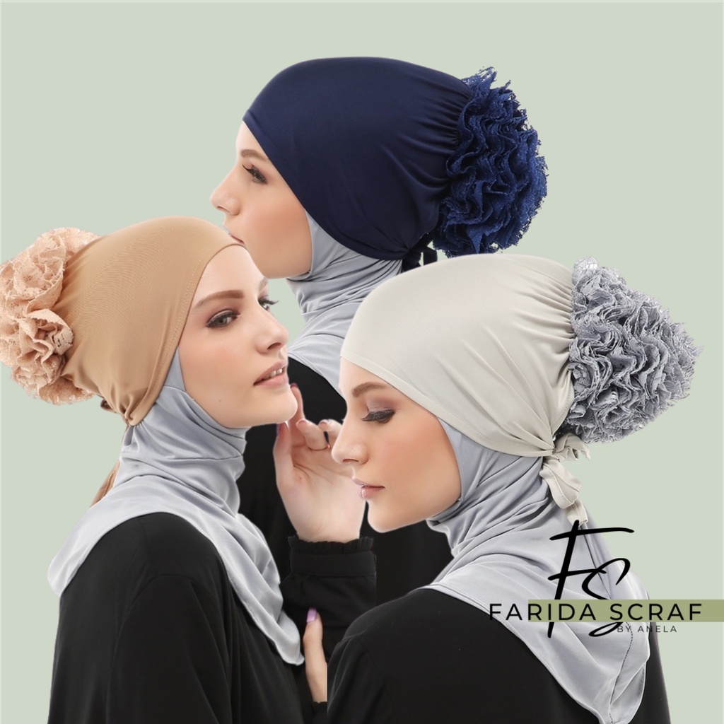 Jual Inner Hijab Turki Cepol Renda Brukat Jumbo Premium || Daleman ...