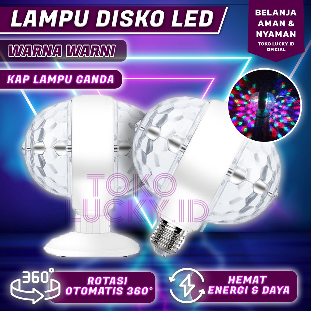 Jual Lampu Disko Putar Ganda LED Diskotik Proyektor Kelap Kelip ...