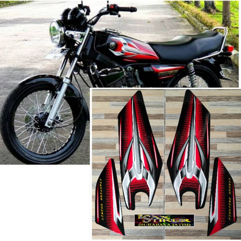 Jual striping original Yamaha RX KING merah hitam tahun 2007 | Shopee ...