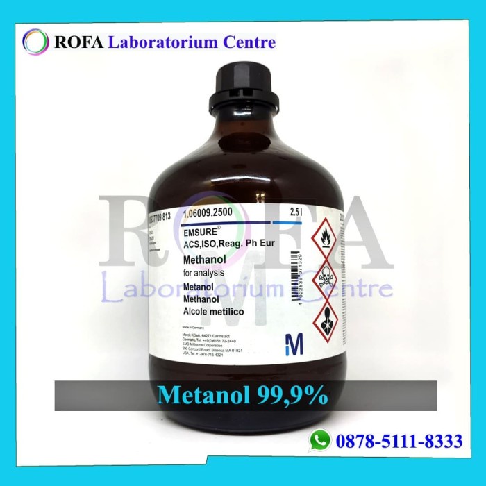 Jual Metanol / Methanol / Metil Alkohol / CH3OH Eceran Merck 99,9% 500 ...