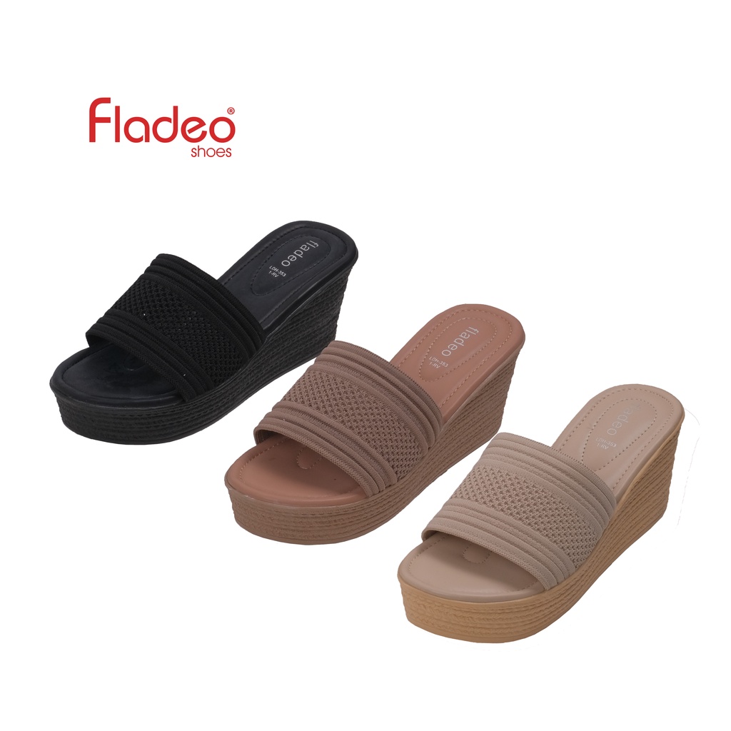 Jual Fladeo D21/LDH353-1RV/Sandal Wedges Slide Wanita [ Wedges Slipper ...
