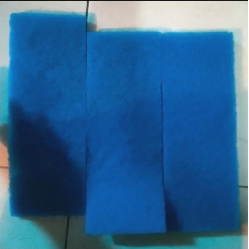 Jual Blue wool filter Busa biru filter media filter aquarium uk 25x10 ...