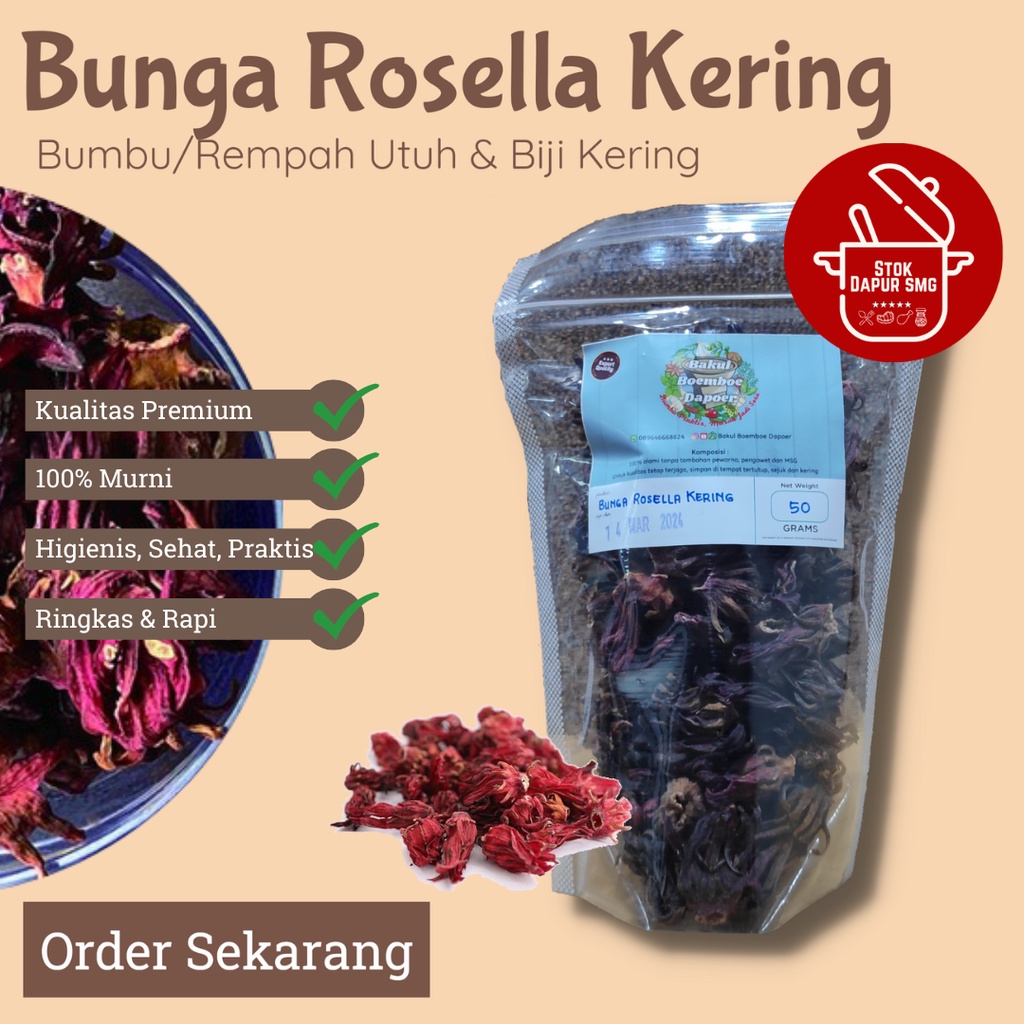Jual Bunga Teh Rosella Rosela Merah Kering / Dried Red Rosella Pouch 50gr | Shopee Indonesia