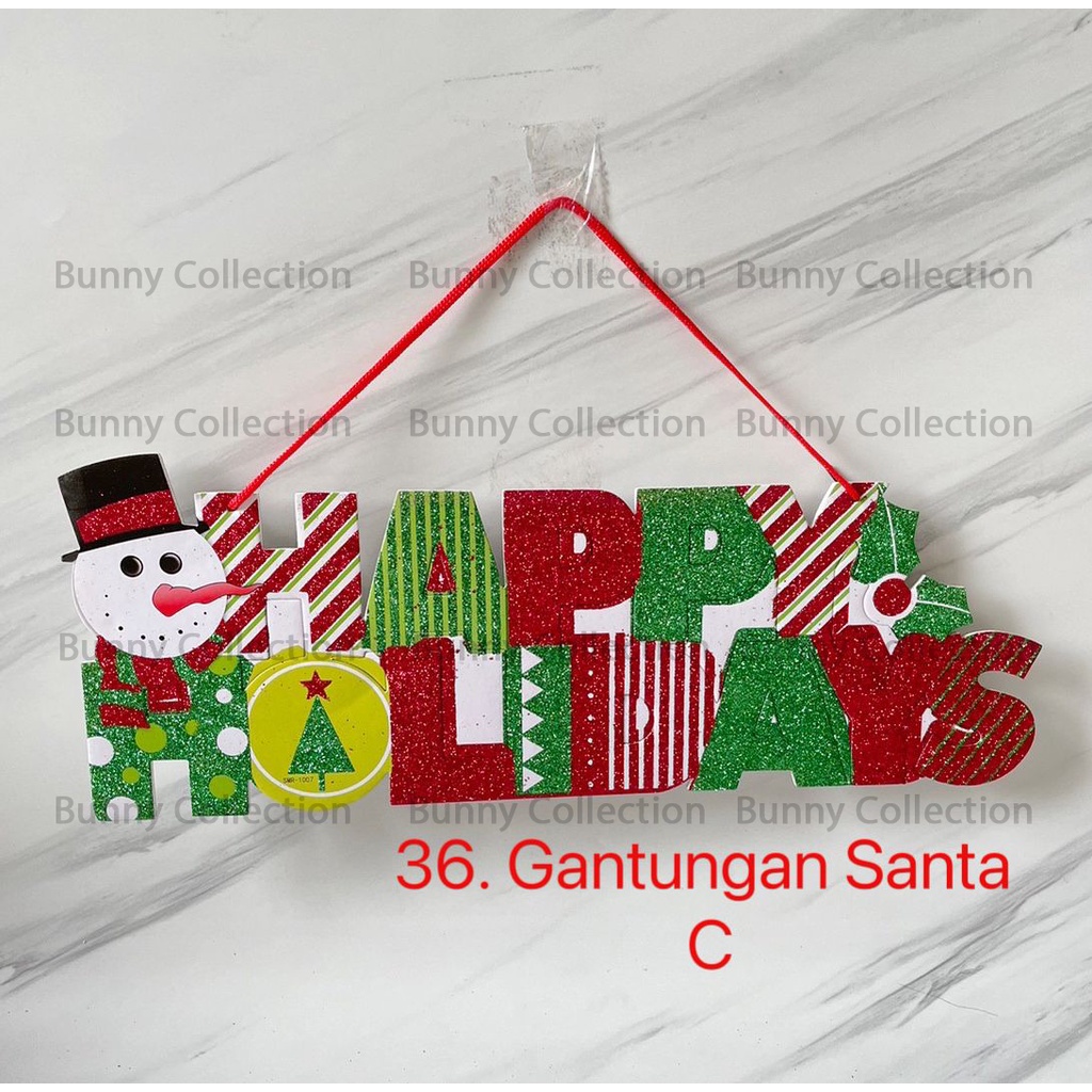 Jual Tempelan / banner / tulisan Natal Merry Christmas Gantungan Pintu ...