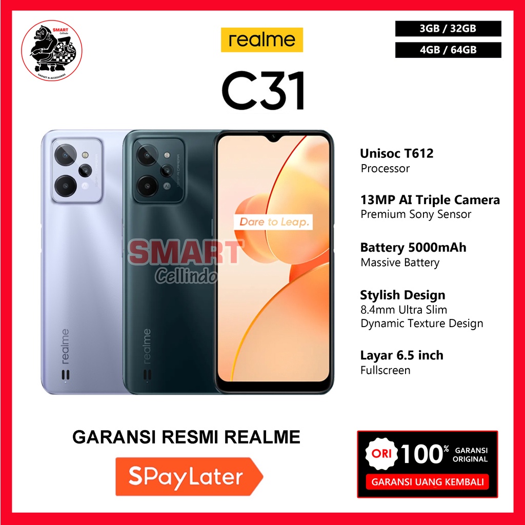 Jual HP Realme C31 4/64GB dan Realme C30 4/64GB (Garansi Resmi Realme ...