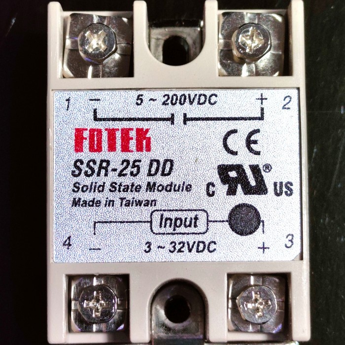 Jual SSR DC Solid State relay 25A DC-DC Fotek SSR-25DD Mosfet 5~200V DC 25A | Shopee Indonesia